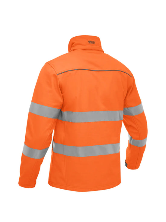 TAPED HI VIS SOFT SHELL JACKET WITH HOOD – Bisley Workwear